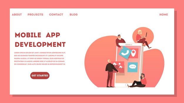 Premium Vector | Mobile app development concept