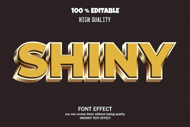 Premium Vector | Yellow text, editable font effect Premium Vector | Yellow text, editable font effect