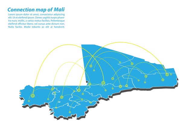 Premium Vector | Modern of mali map connections network design Premium Vector | Modern of mali map connections network design
