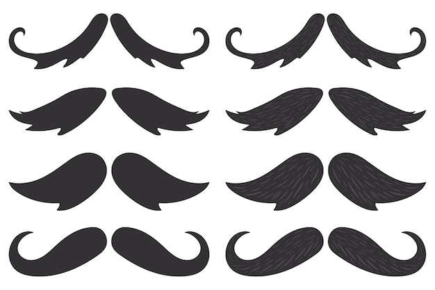Premium Vector | Mustaches black silhouettes set isolated on a white ... Premium Vector | Mustaches black silhouettes set isolated on a white ...