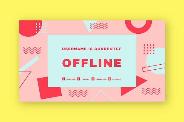 Premium Vector | Abstract offline twitch banner template Premium Vector | Abstract offline twitch banner template