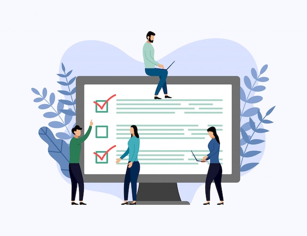 Premium Vector | Survey report, checklist, questionnaire, business ... Premium Vector | Survey report, checklist, questionnaire, business ...