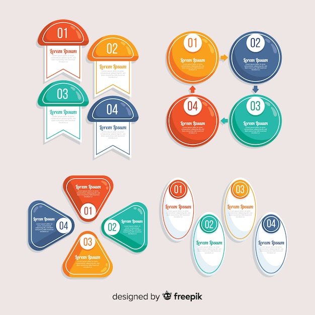 Free Vector | Pack of colorful infographic elements Free Vector | Pack of colorful infographic elements