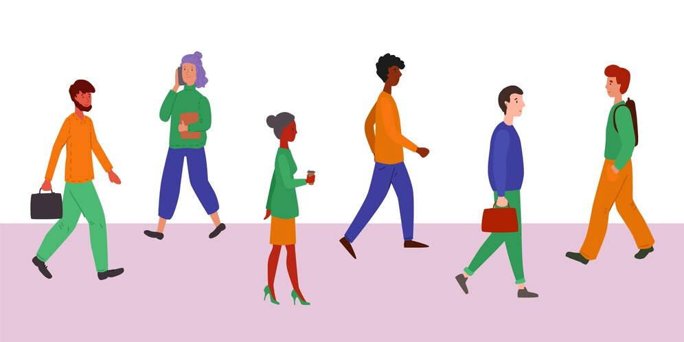 일하러 돌아가는 사람들의 무리 | 무료 벡터 일하러 돌아가는 사람들의 무리 | 무료 벡터
