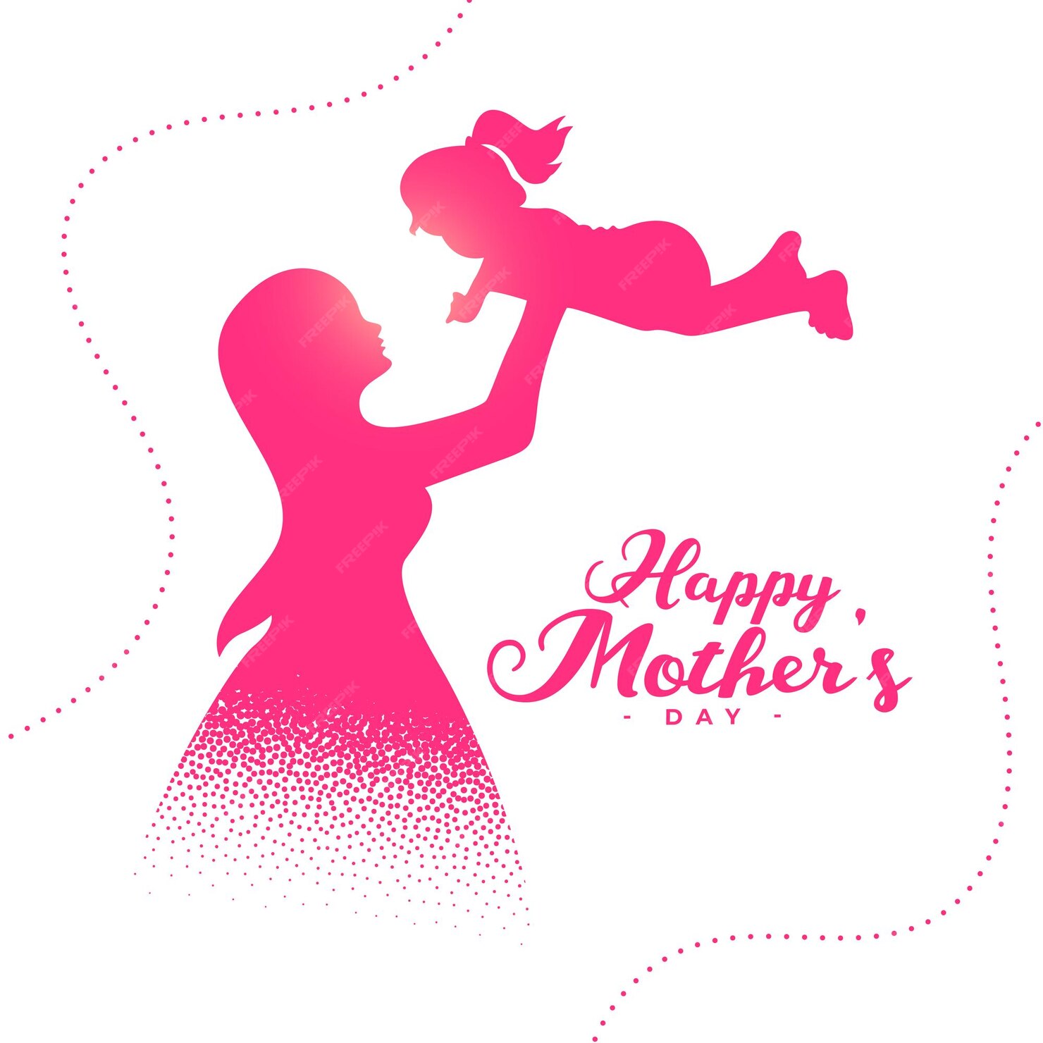 Free Vector Particle Style Mom And Daughter Love Background For