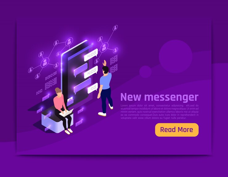 Free Vector | People and interfaces glow isometric banner with new ... Free Vector | People and interfaces glow isometric banner with new ...