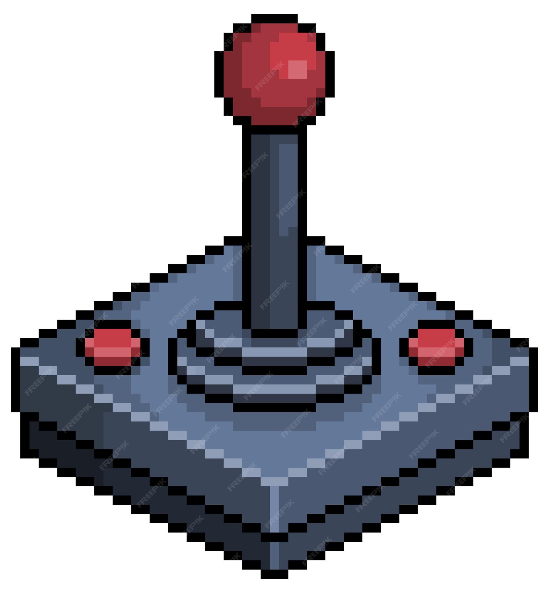 Premium Vector | Pixel art joystick icon for 8bit game on white background Premium Vector | Pixel art joystick icon for 8bit game on white background