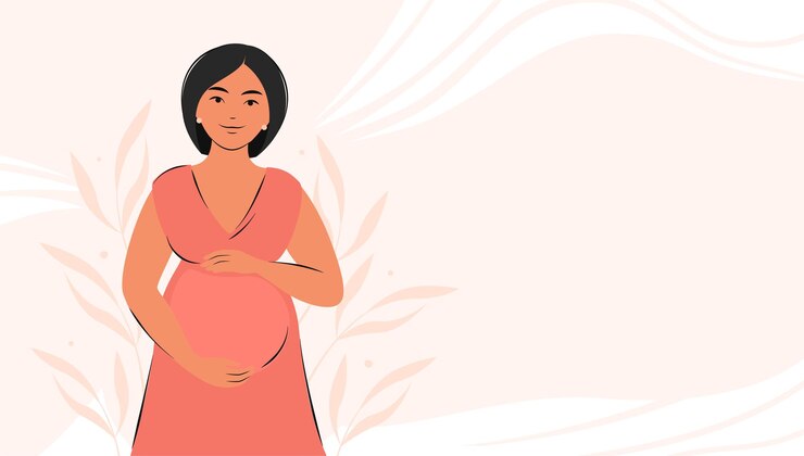 Premium Vector Pregnant Asian Woman Future Mom Banner About Pregnancy