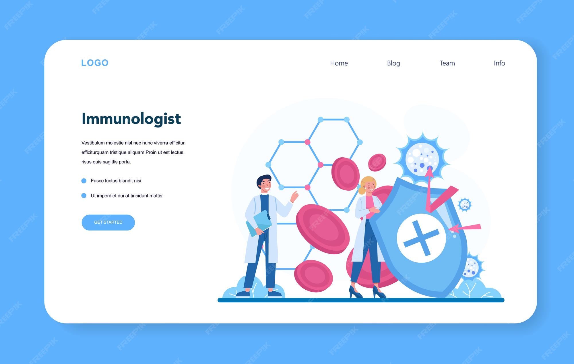 Premium Vector | Professional immunologist web banner or landing page Premium Vector | Professional immunologist web banner or landing page
