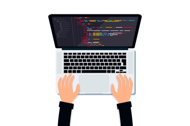 Free Vector | Programmers working at desk