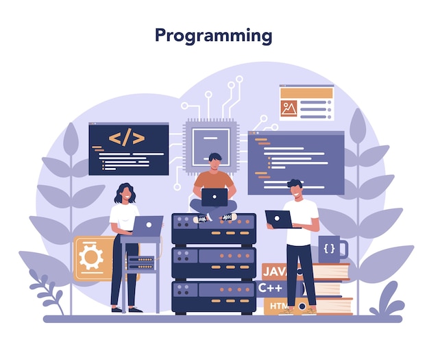 Premium Vector | Programming concept in flat design Premium Vector | Programming concept in flat design