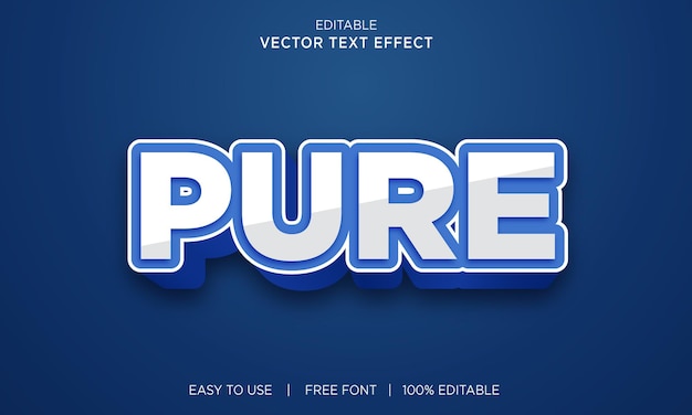 Premium Vector | Pure editable text effect with premium vector Premium Vector | Pure editable text effect with premium vector