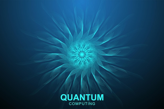 Premium Vector | Quantum computer technology concept. deep learning ...