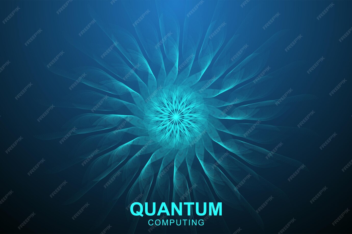 Premium Vector | Quantum computer technology concept. deep learning ...