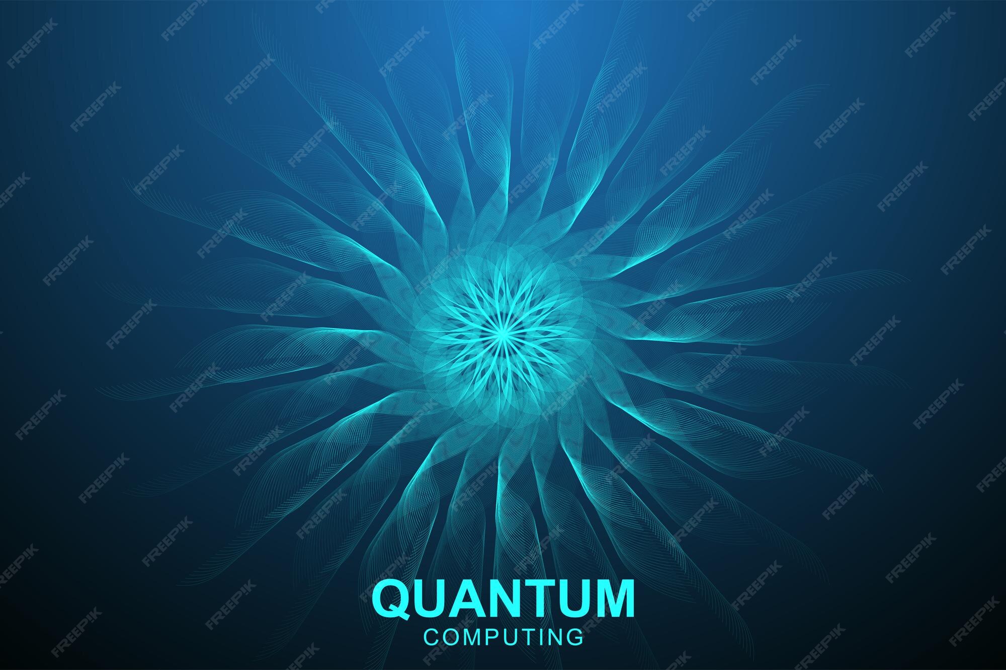 Premium Vector | Quantum computer technology concept. deep learning ...
