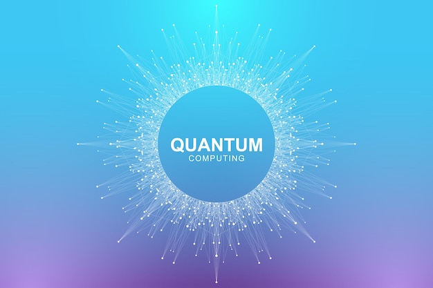 Premium Vector | Quantum computer technology concept. waves flow, dots ... Premium Vector | Quantum computer technology concept. waves flow, dots ...