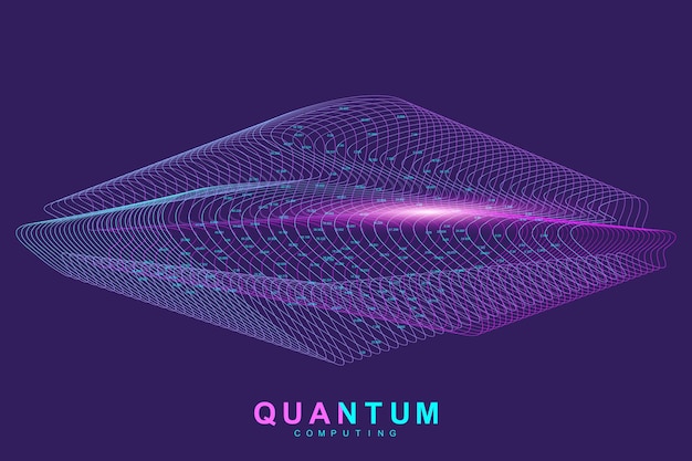 Premium Vector | Quantum computer technology concept. waves flow, dots ... Premium Vector | Quantum computer technology concept. waves flow, dots ...