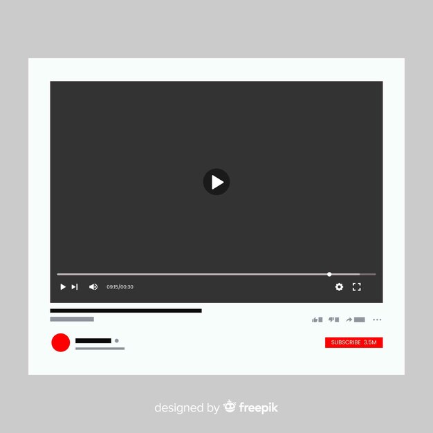Free Vector | Flat youtube multimedia player template Free Vector | Flat youtube multimedia player template