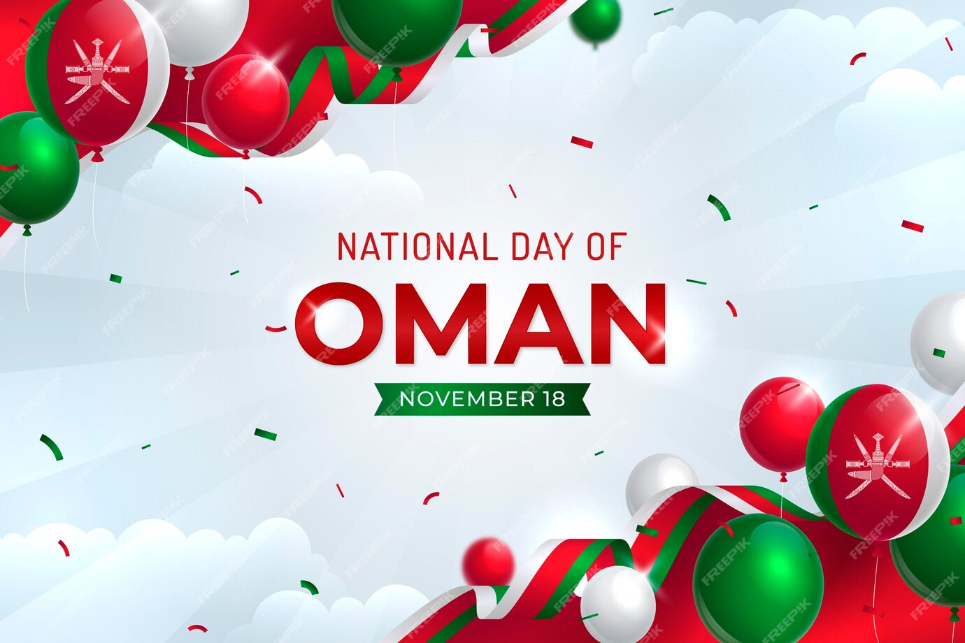 Free Vector Realistic National Day Of Oman Background