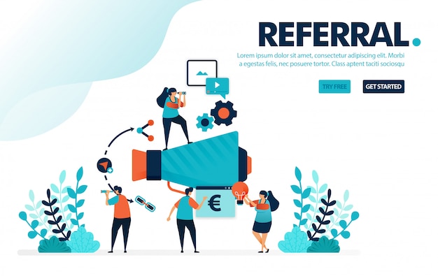 Premium Vector | Referral program, join referral programs for marketing ... Premium Vector | Referral program, join referral programs for marketing ...