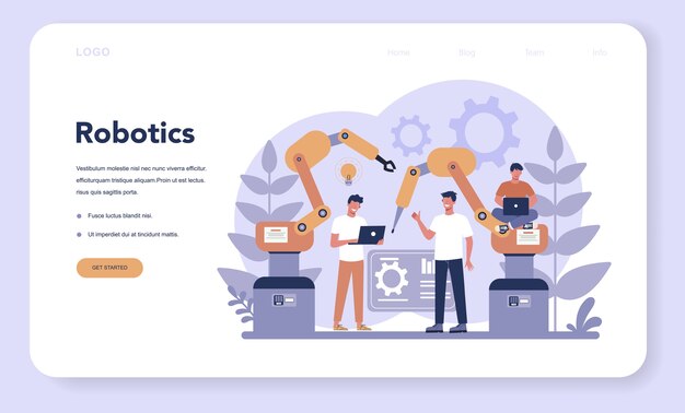 Premium Vector | Robotics typographic header concept. robot engineering and programming. idea of ...