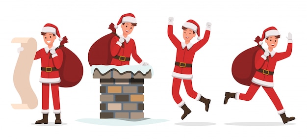 Premium Vector | Santa claus man characters Premium Vector | Santa claus man characters