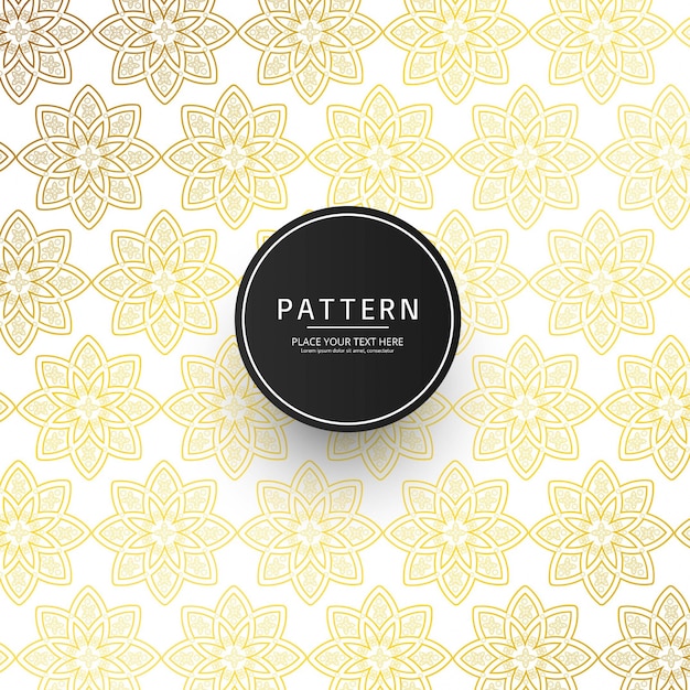 Free Vector Seamless Abstract Floral Ornament Pattern With Golden Design