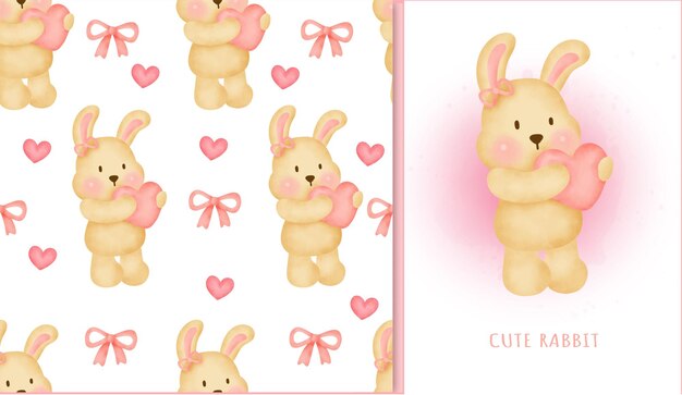 Premium Vector Seamless Pattern Sweet Rabbit