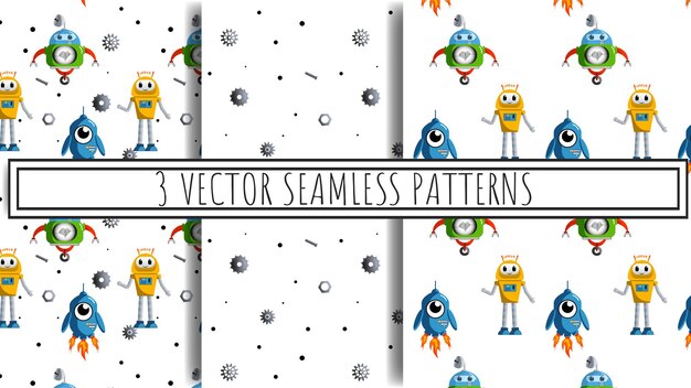 Premium Vector | Seamless robot pattern