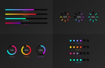 Premium Vector | Set of indicators. progress loading bar. download ...