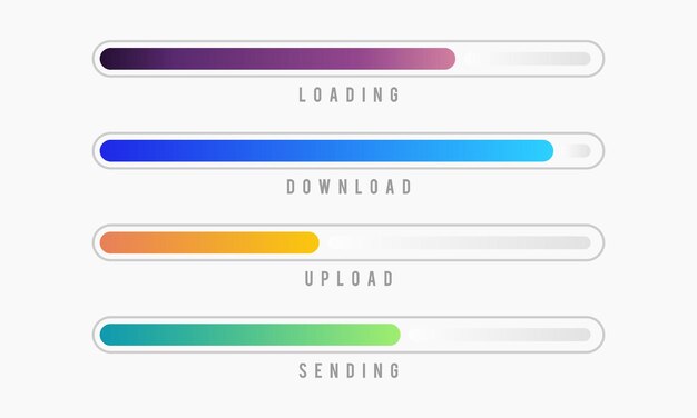 Premium Vector | Set of loading bar vector illustration. progress visualization. loading status ...