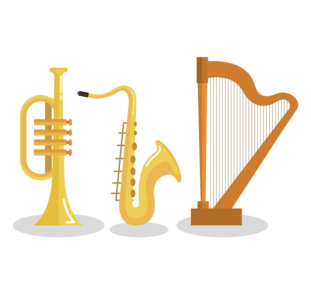 Premium Vector | Set of musical instruments event symbols Premium Vector | Set of musical instruments event symbols