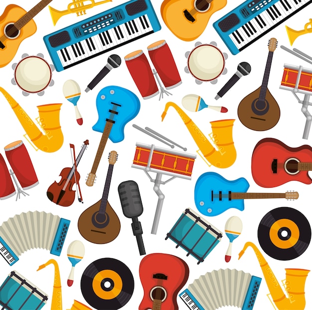 Premium Vector | Set musical instruments icons Premium Vector | Set musical instruments icons