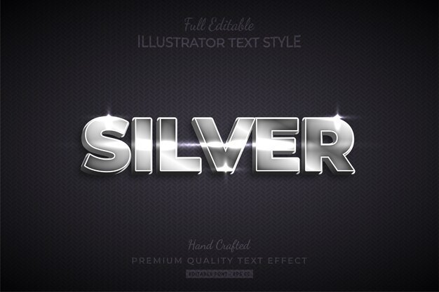 Premium Vector Silver Editable Text Style Effect Premium