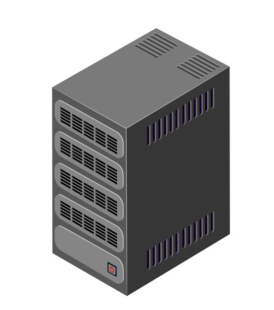 Premium Vector | Single server network technology of connection data center computing cloud ...