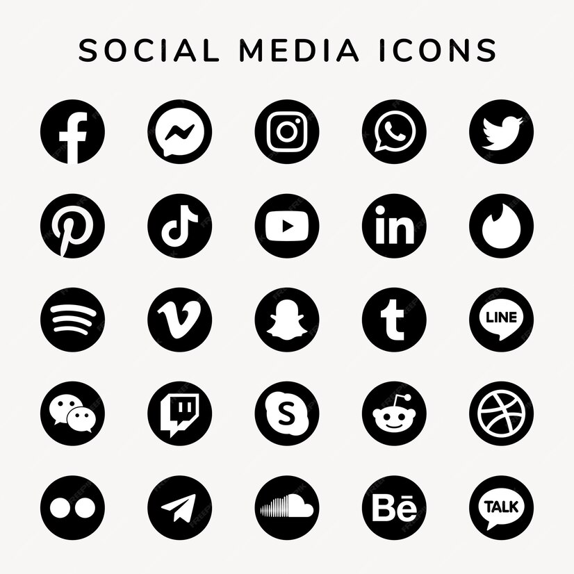 Free Vector Social Media Icons Vector Set With Facebook Instagram