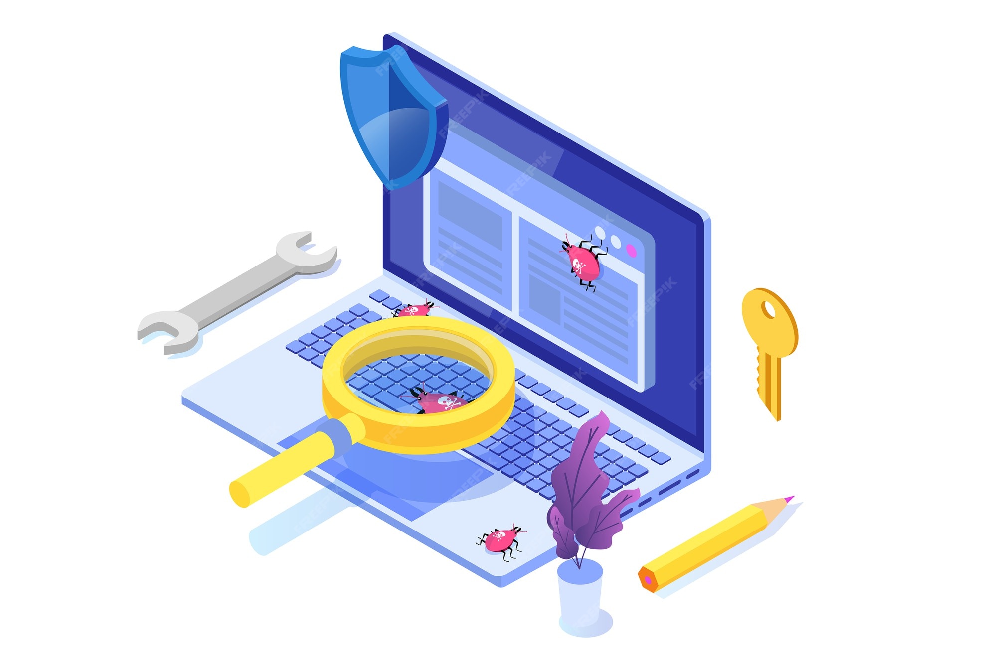 Premium Vector Software Or Application Testing Isometric Concept Debugging Development Process