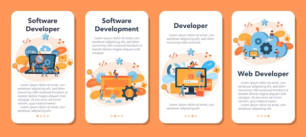 Premium Vector | Software developer concept. idea of programming and coding, system development ...
