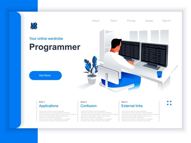Premium Vector | Front-end and back-end web development, coding isometric concept