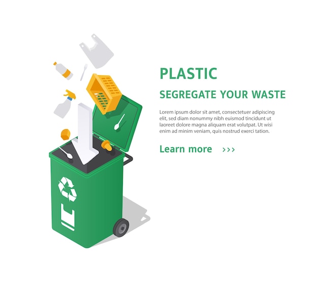 Premium Vector | Sorting plastic waste Premium Vector | Sorting plastic waste
