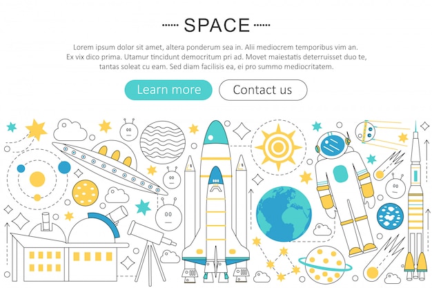 Premium Vector | Space exploring technology concept Premium Vector | Space exploring technology concept