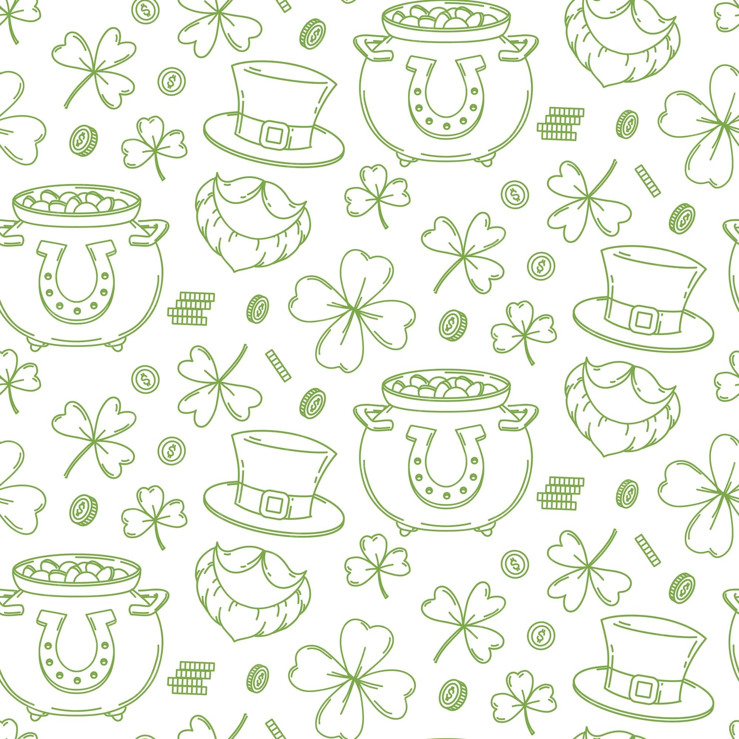 Premium Vector St Patricks Day Seamless Pattern Design Background