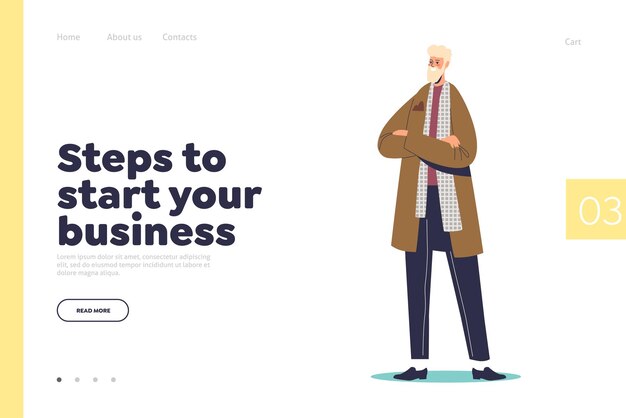 Premium Vector | Steps to start business concept of landing page with ... Premium Vector | Steps to start business concept of landing page with ...