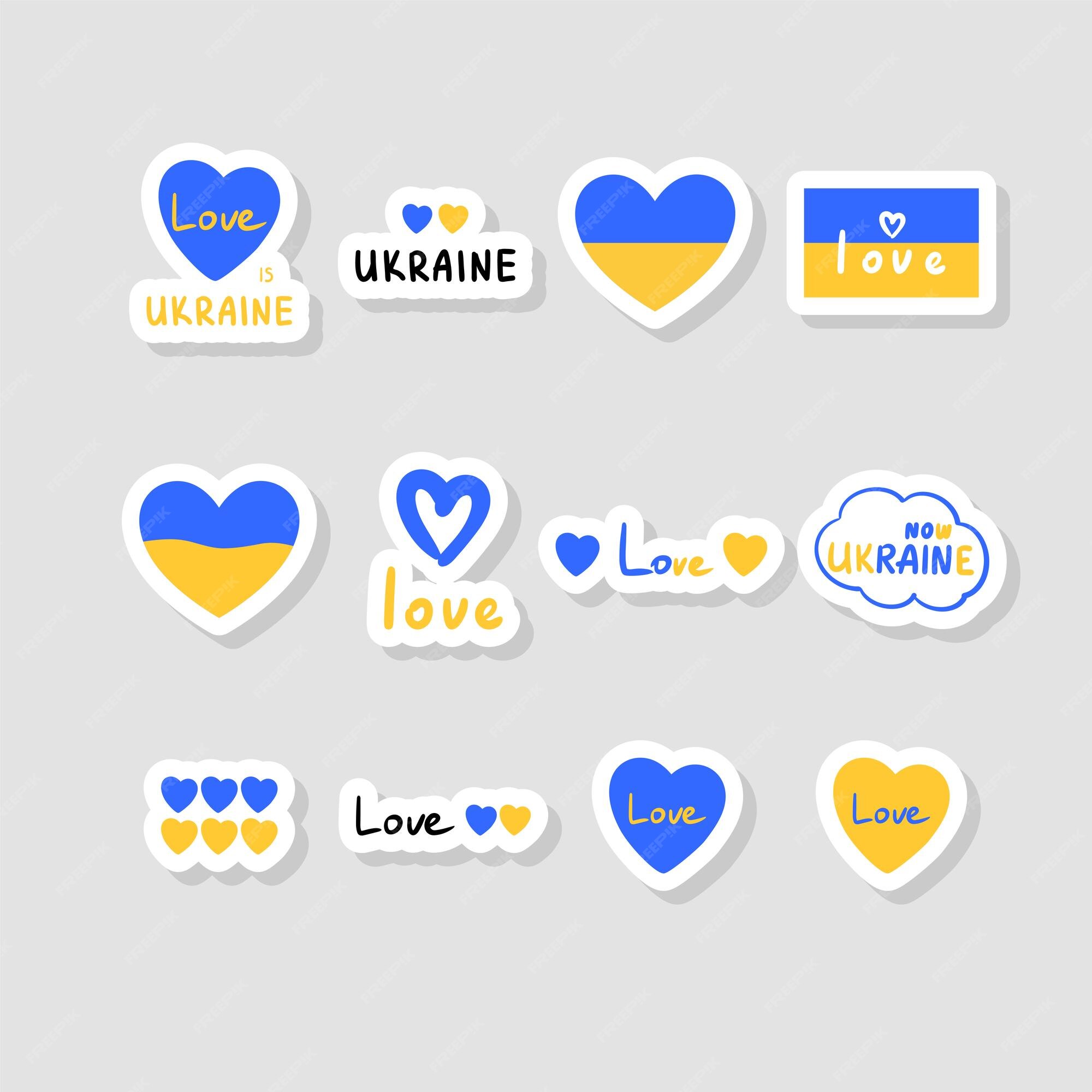 Premium Vector Stickers For Ukraine