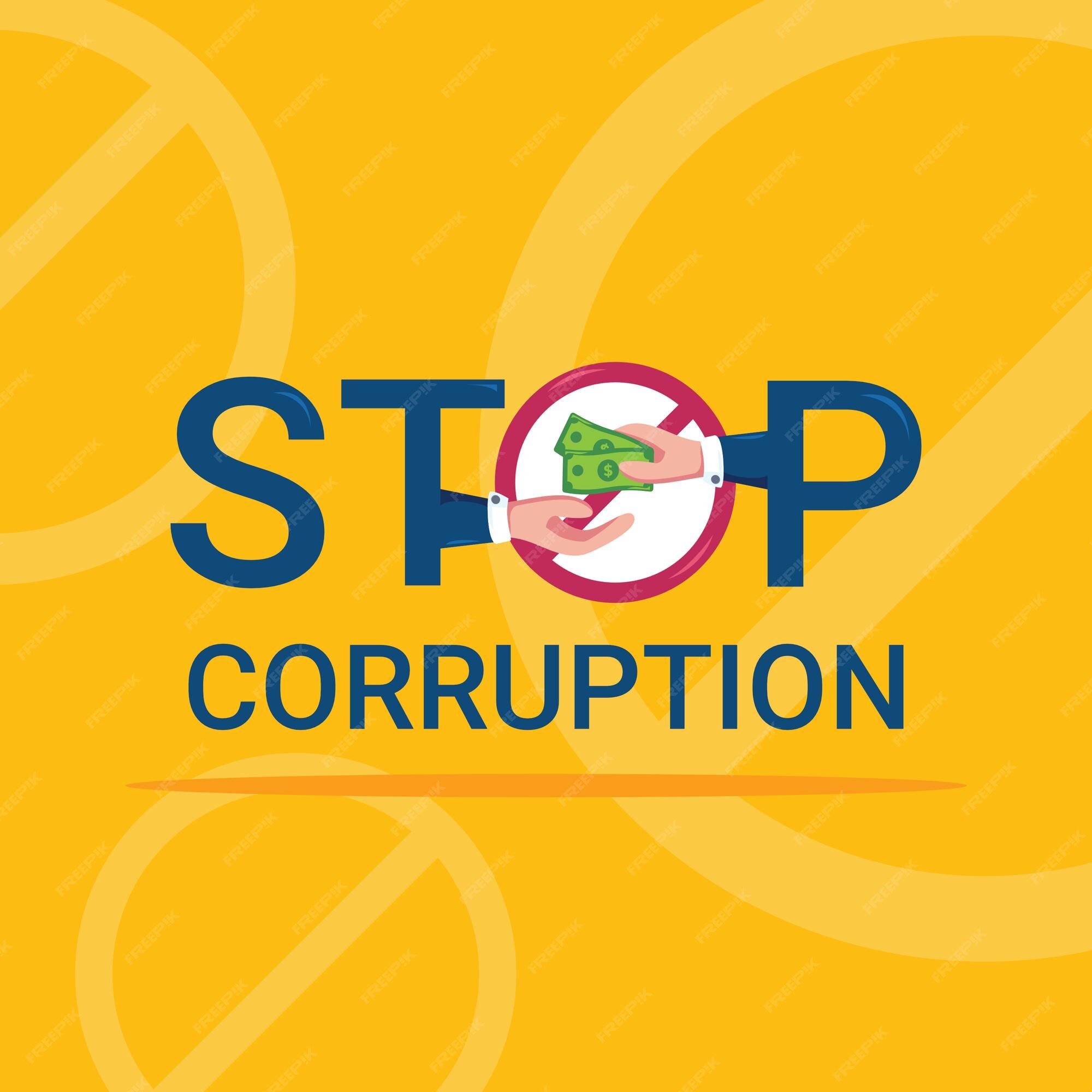 Premium Vector | Stop corruption concept Premium Vector | Stop corruption concept