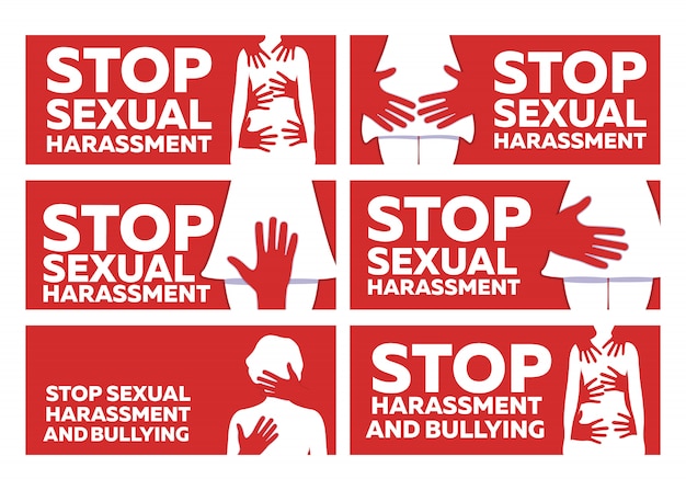 Premium Vector Sexual Harassment And Workplace Bullying Concept Poster