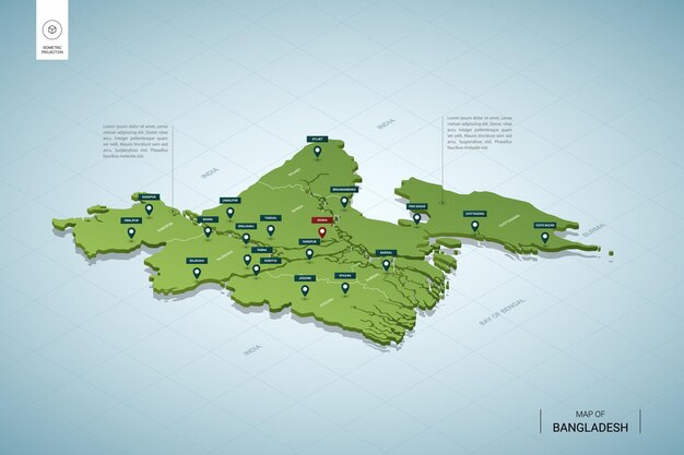 Premium Vector Isometric Burundi Map Stylized Map Illustration With