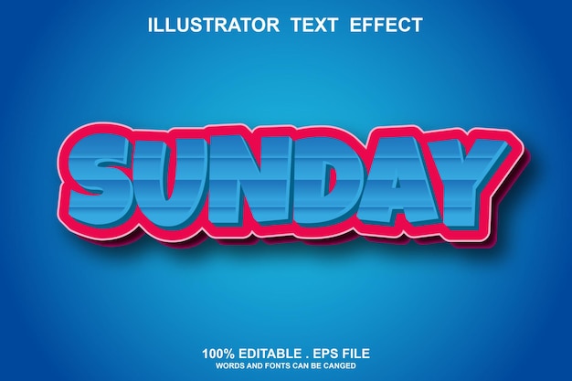Premium Vector | Sunday text effect editable Premium Vector | Sunday text effect editable