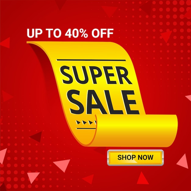 Free Vector Super Sale Special Offer Banner Template