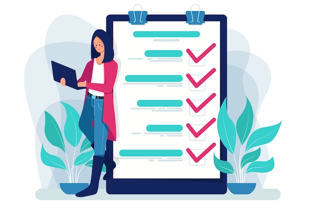 Premium Vector | Survey report, checklist, questionnaire, business ... Premium Vector | Survey report, checklist, questionnaire, business ...